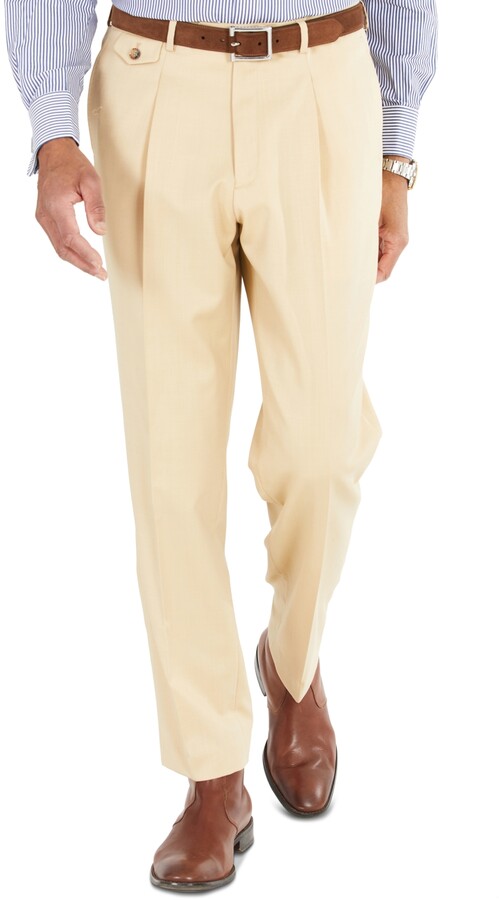 Tayion Collection Men's Classic-Fit Solid Tan Suit Separates Pants ...