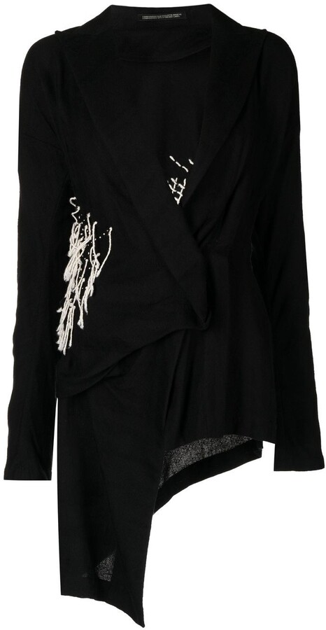 Yohji Yamamoto Drape-Stitch Asymmetric Jacket - ShopStyle Blazers