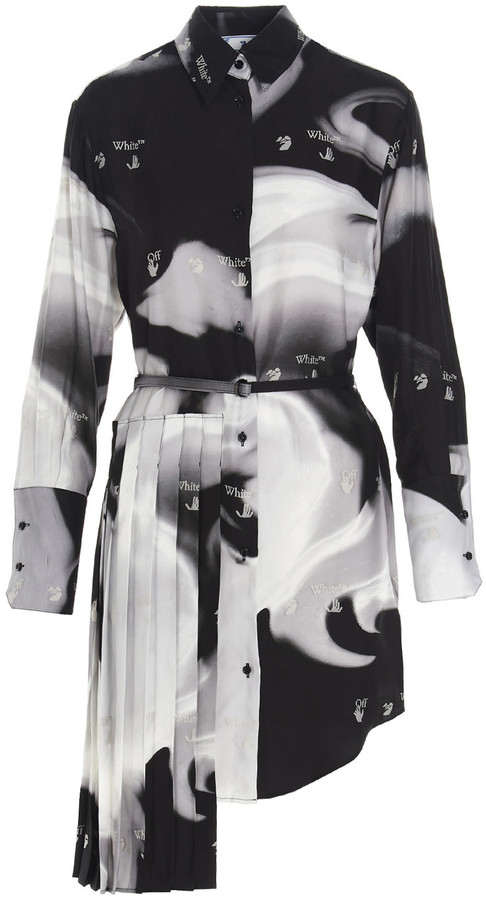 Off-White liquid Melt Plisse Dress - ShopStyle