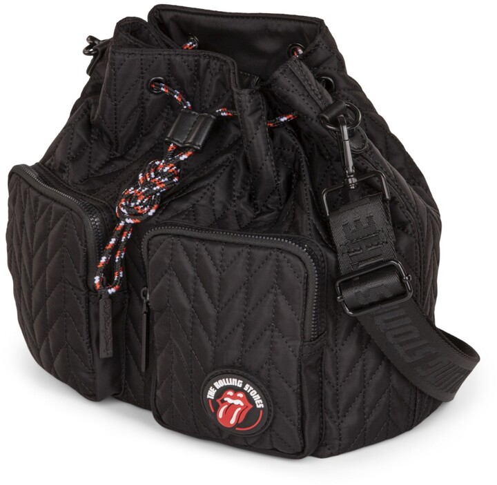 Rolling Stones Iconic Collection Quilted Drawstring Bucket Bag - ShopStyle