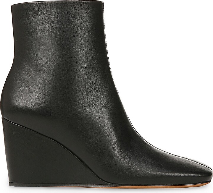 Vince Andy Leather Wedge Ankle Boots - ShopStyle