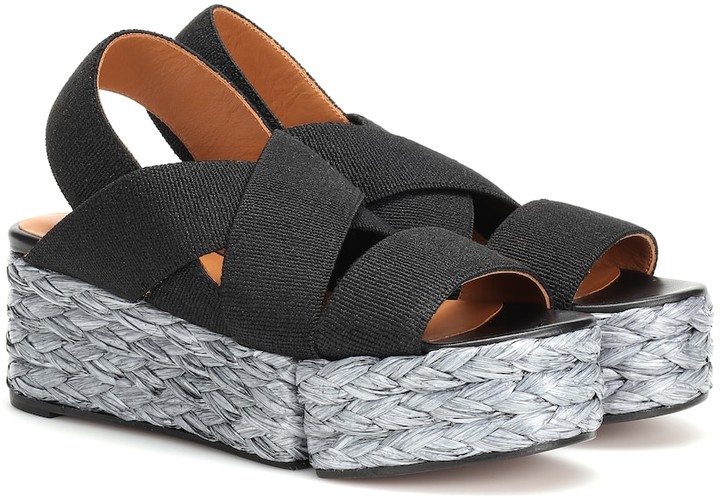 Clergerie Ancre raffia platform sandals - ShopStyle