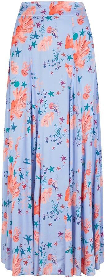 Sirens London Sirens Franklin Maxi Skirt-Blue Fish - ShopStyle Long Skirts