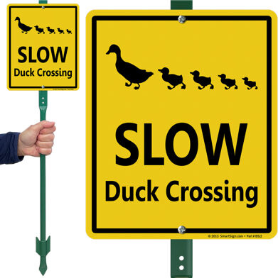 SmartSign Slow - Duck Crossing Sign and Stake Kit - ShopStyle Home Office