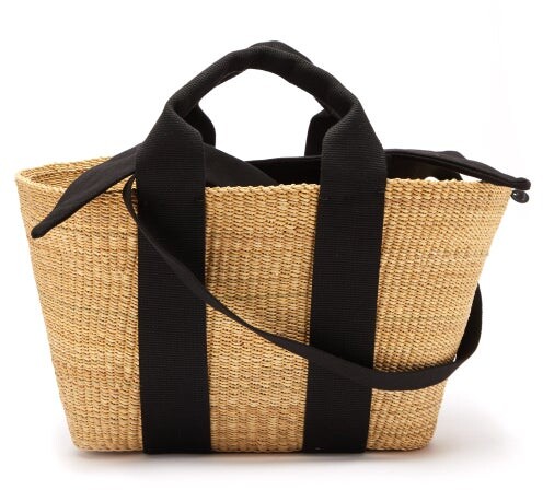 Muun George Straw Basket Bag - Black Multi - ShopStyle