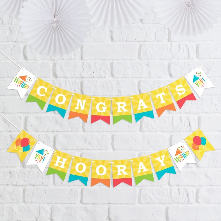 Big Dot of Happiness Congrats - Congratulations Mini Pennant Banner ...