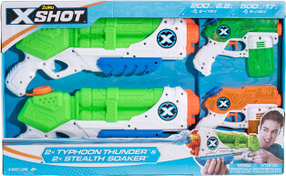 TJMAXX 4Pc Xshot Typhoon Thunder And Stealth Soaker Blast Pack ...