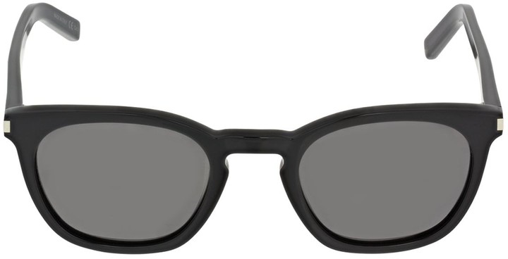 Saint Laurent SL 28 Slim round acetate sunglasses - ShopStyle