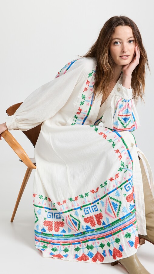 Farm Rio Graphic Embroidery Maxi Dress - ShopStyle