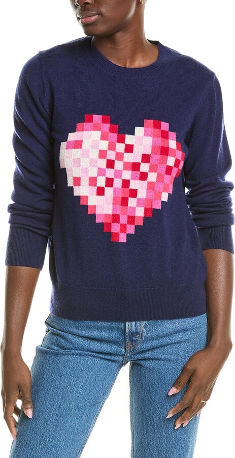 Brodie Cashmere Wool & Cashmere-Blend Pixel Heart Jumper - ShopStyle