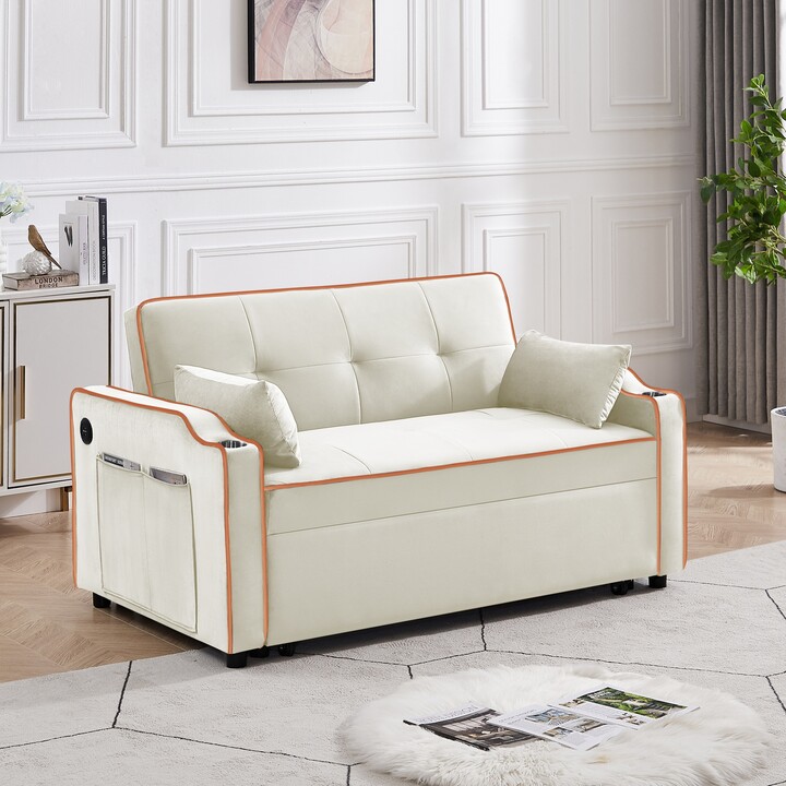 Green Scenic Sofa Bed, 3 in 1 Convertible Sofa Chair Bed, Adjustable ...