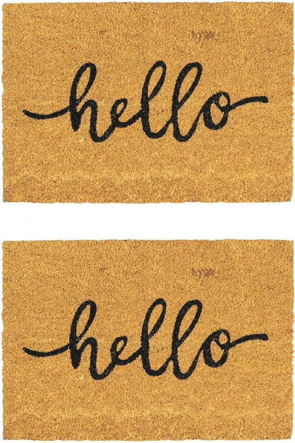 Nicola Spring Coir Door Mats 60 x 40cm Hello Pack of 2 - ShopStyle
