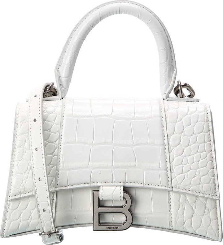 Balenciaga Hourglass XS Croc-Embossed Leather Top Handle Satchel ...