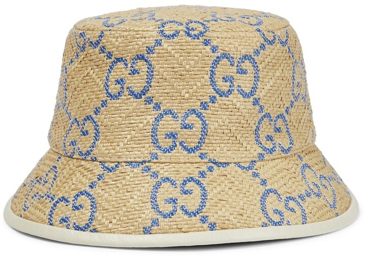 Gucci GG raffia-effect bucket hat - ShopStyle