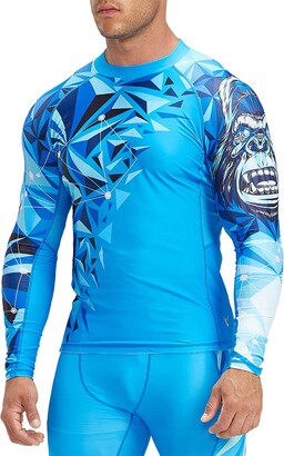 HUGE SPORTS BJJ Men's Long Sleeve Compression Rash Guard for Surf MMA ...