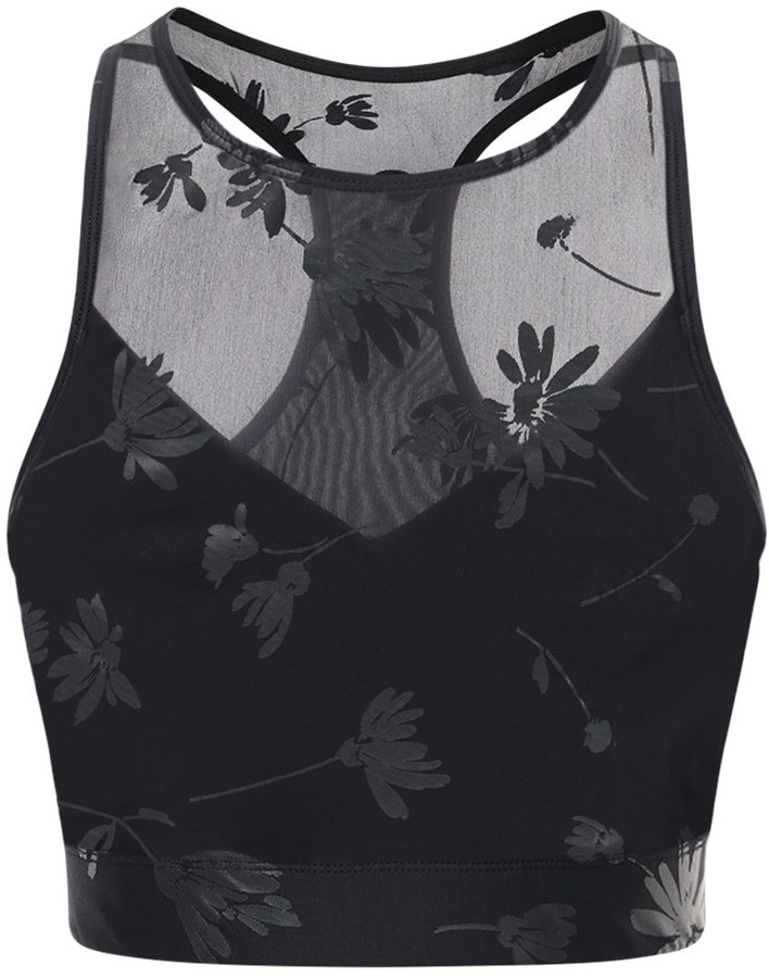 Adam Selman Sport Sheer Racer Crop Top - ShopStyle Bras