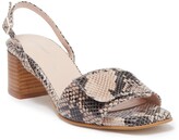 INTENTIONALLY BLANK Rina Beige Python Block Heel Slingback Sandal ...