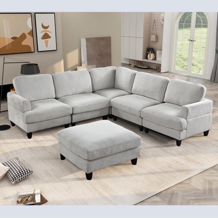 Simplie Fun Modular Sectional Sofa Couch with Ottoman Comfort Meets ...