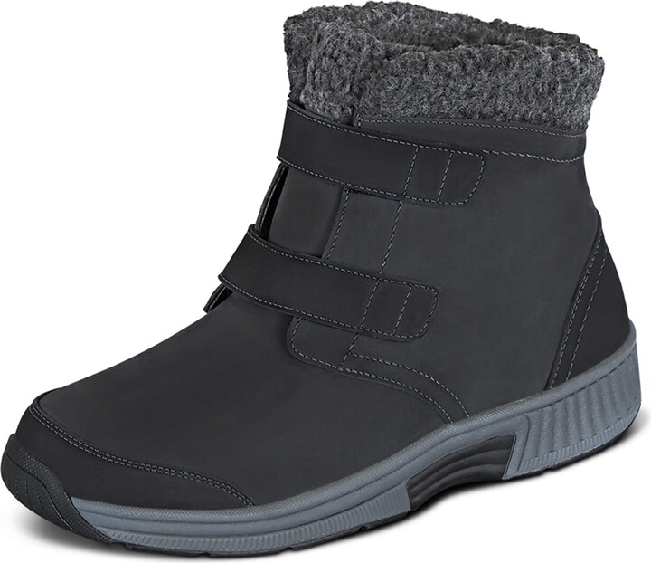 Orthofeet Women's Orthopedic Waterproof Winter Black Boot with Arch ...