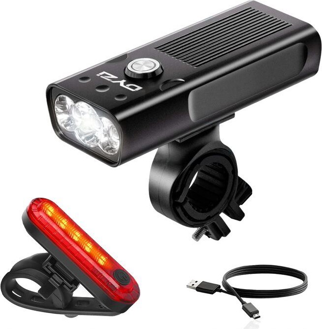 Dyzi Rechargeable Bike Lights Set Premium Waterproof Bicycle Front and ...