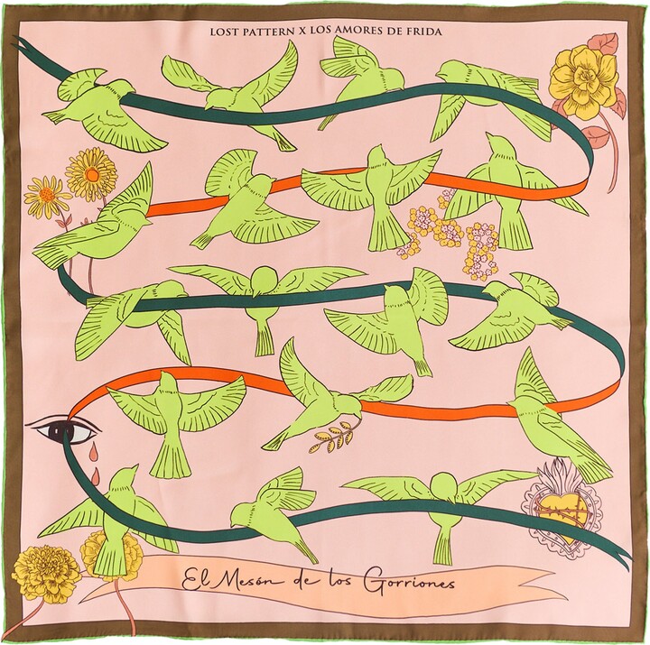 Lost Pattern Nyc Frida X Lost Pattern "House Of Frida" Silk Bandana ...