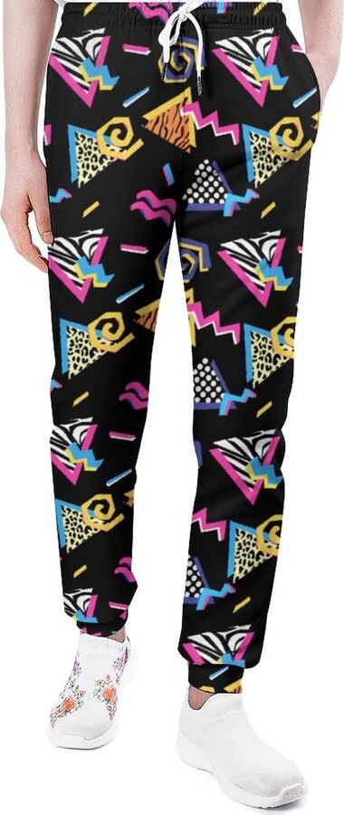 AMHebe Vintage 80s Men's Sweatpants with Elastic Waistband and 90s ...