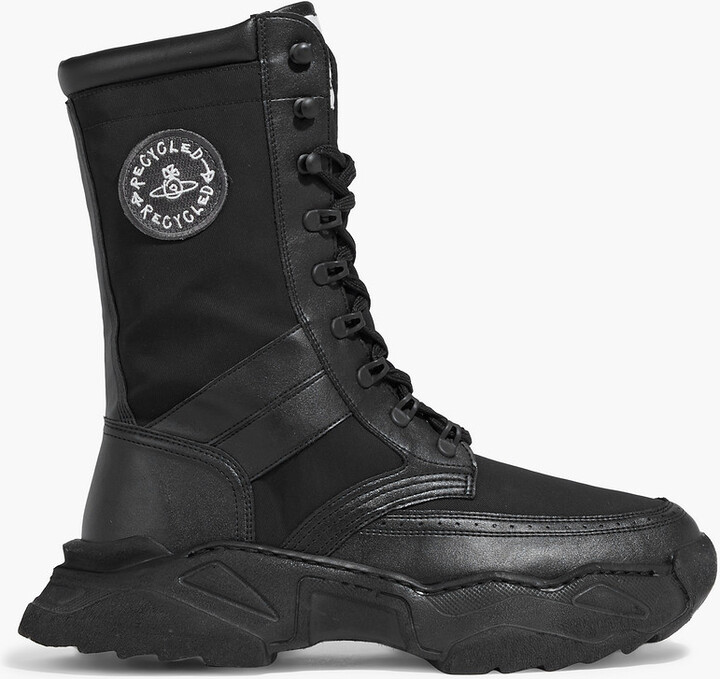 Vivienne Westwood Army Romper faux leather and shell platform boots ...