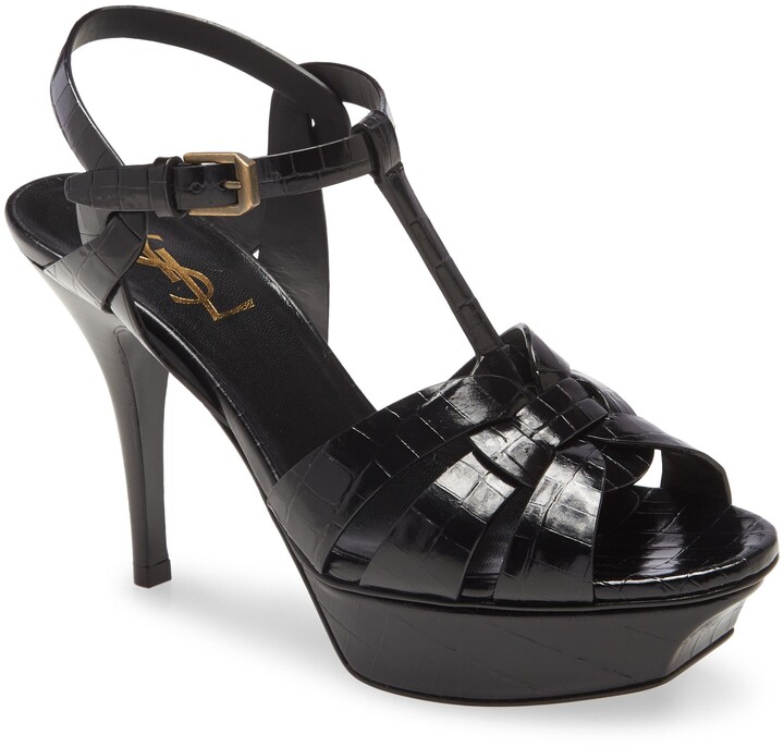 Saint Laurent Tribute T-Strap Platform Sandal - ShopStyle
