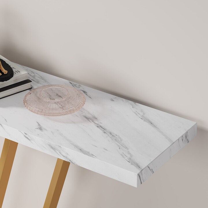 VANOMi 43.3"Console table, Hallway Table Industrial Display Shelf for ...