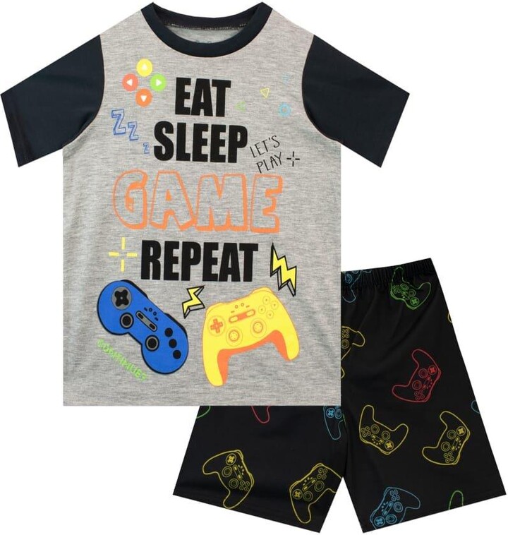 Harry Bear Eat Sleep Game Short Pyjamas - ShopStyle