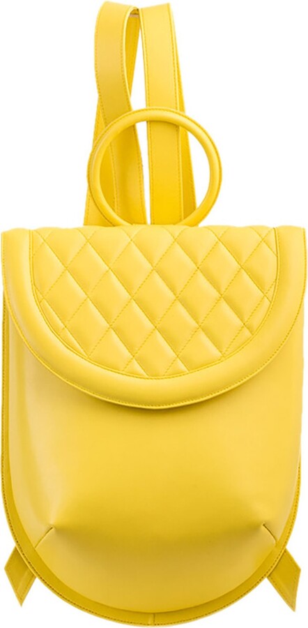 Laura Olaru Yellow / Orange Luna Yellow Leather Backpack - ShopStyle