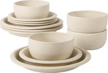 Bloomhouse Corcisa Clay 12 Piece Stoneware Reactive Glaze Dinnerware ...