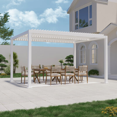 Causeway Bay 10x13ft Patio Pergola All Aluminum with Adjustable ...