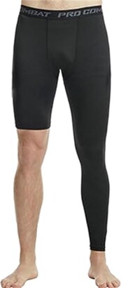 crazynekos Men's Basketball Single Leg Tight Sports Pants 1/2 One Leg ...
