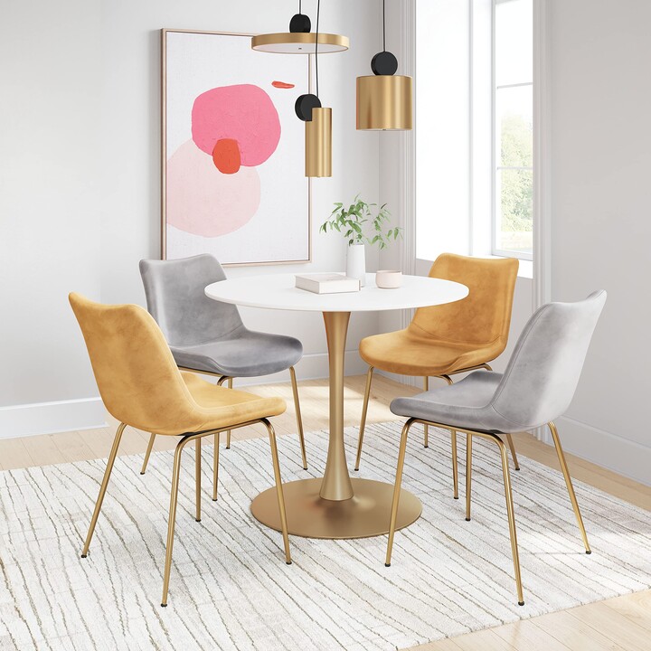 RUG BRANCH Opus Dining Table White & Gold - Tables Design - White & Gold - Made with MDF - ShopStyle