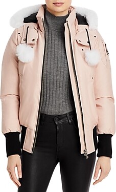 Moose Knuckles Debbie Shearling Trimmed Hooded Bomber Jacket - ShopStyle