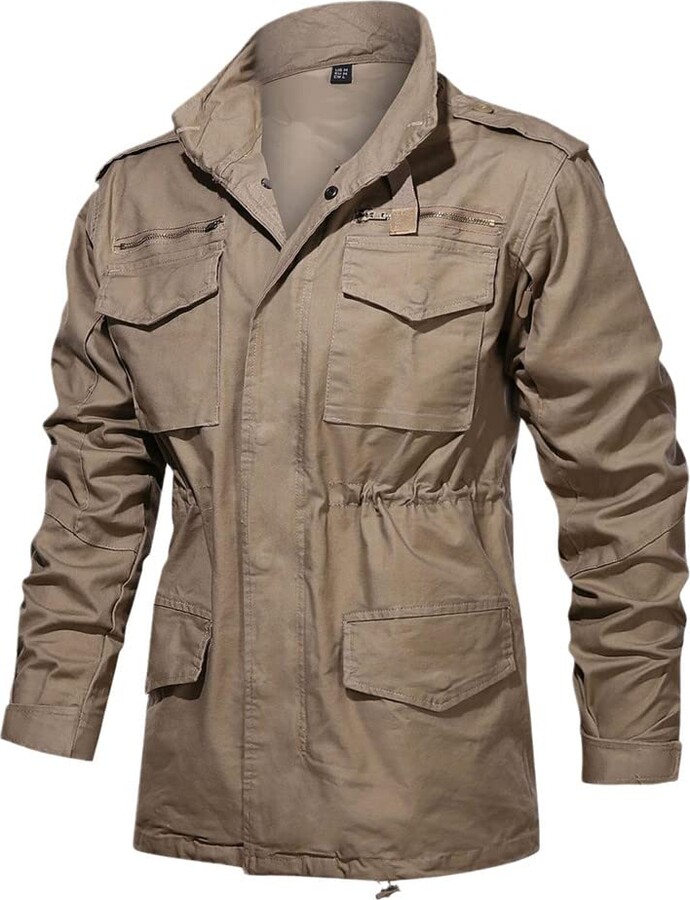 HAN HONG Army Field Jacket Men's Military Cotton Hooded Coat Parka GN ...