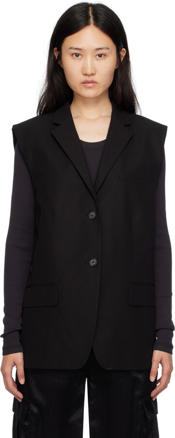 Theory Black Oversized Vest - ShopStyle
