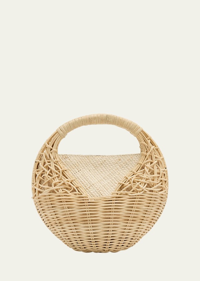 Ulla Johnson Sea Shell Straw Basket Top-Handle Bag - ShopStyle