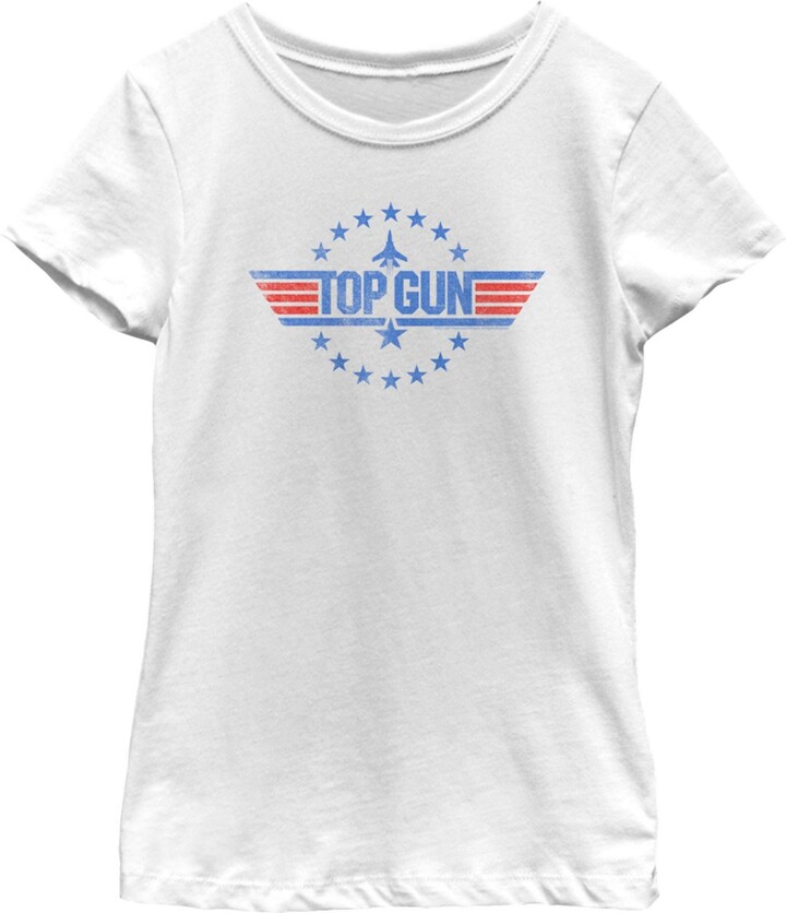 Paramount Pictures Girl's Top Gun Circle of Stars and Fighter Jet Movie ...