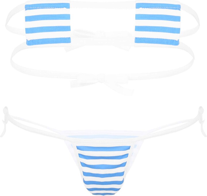 Freebily Women S Micro Mini Bikini One Piece Swimsuit Monokini Swimwear ...