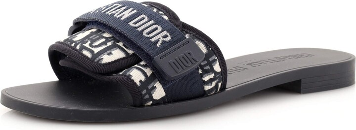Christian Dior Women's Dio(r)evolution Slide Sandals Oblique Fabric ...