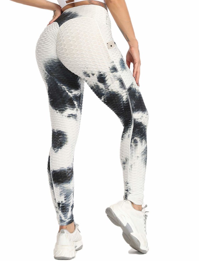 Riojoy Honeycomb Ruched Cycling Shorts For Women Scrunch Butt Push Up