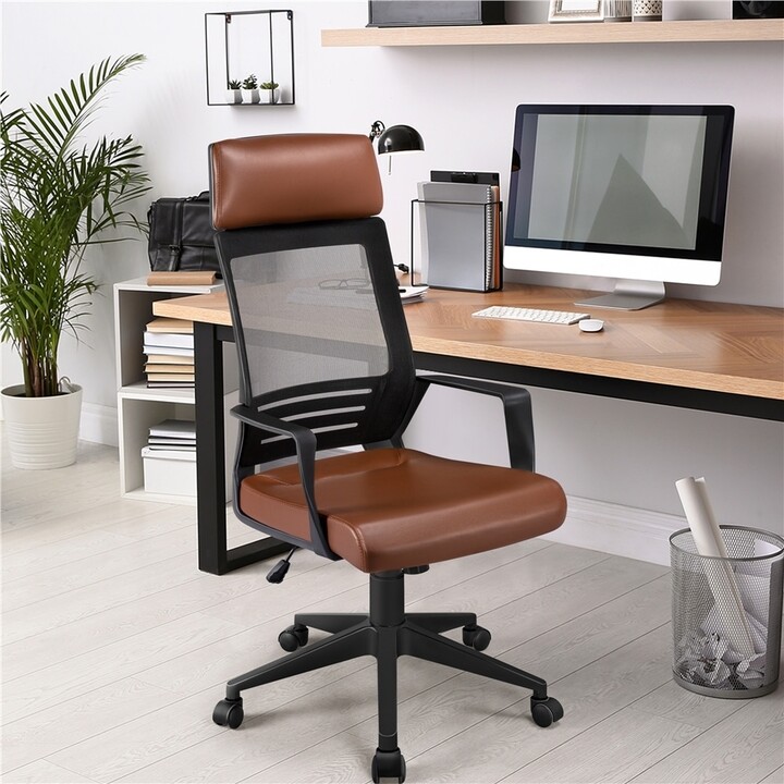 Yaheetech Ergonomic Mesh Office Chair Height Adjustable Swivel Chair ...