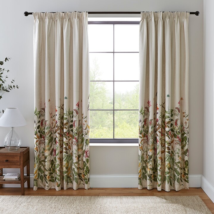 Dorma Rambling Rose Blackout Pencil Pleat Curtains Cream - ShopStyle