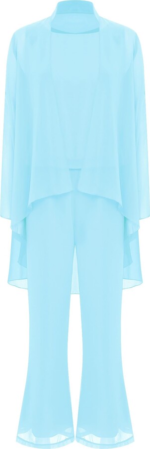 Miutii Womens 3 Pieces Mother of The Bride Pants Suit Long Chiffon ...