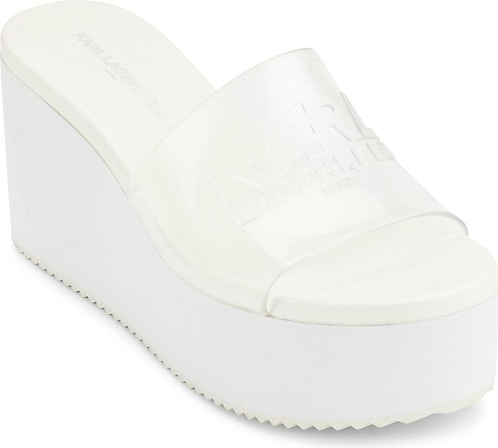 Karl Lagerfeld Paris Fenya Transparent Platform Slides - ShopStyle