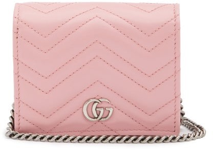 Gucci GG Marmont Chain Quilted-leather Wallet - Pink - ShopStyle