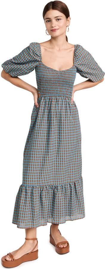 WAYF Cutout Smocked Midi Dress - ShopStyle