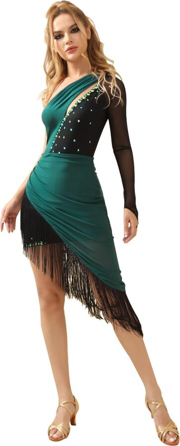 ROYAL SMEELA Mesh Tango Salsa Dress - Competition Latin Dance Costume ...